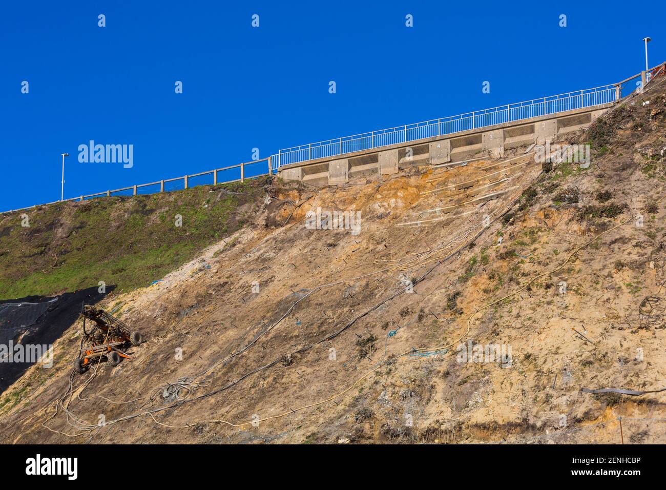 Cliff stabilisation work being undertaken at Canford Cliffs, Poole ...