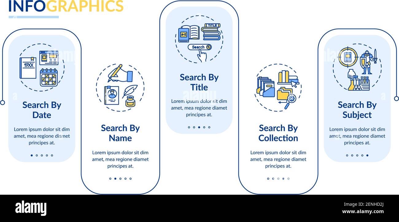 Online library search options vector infographic template Stock Vector ...