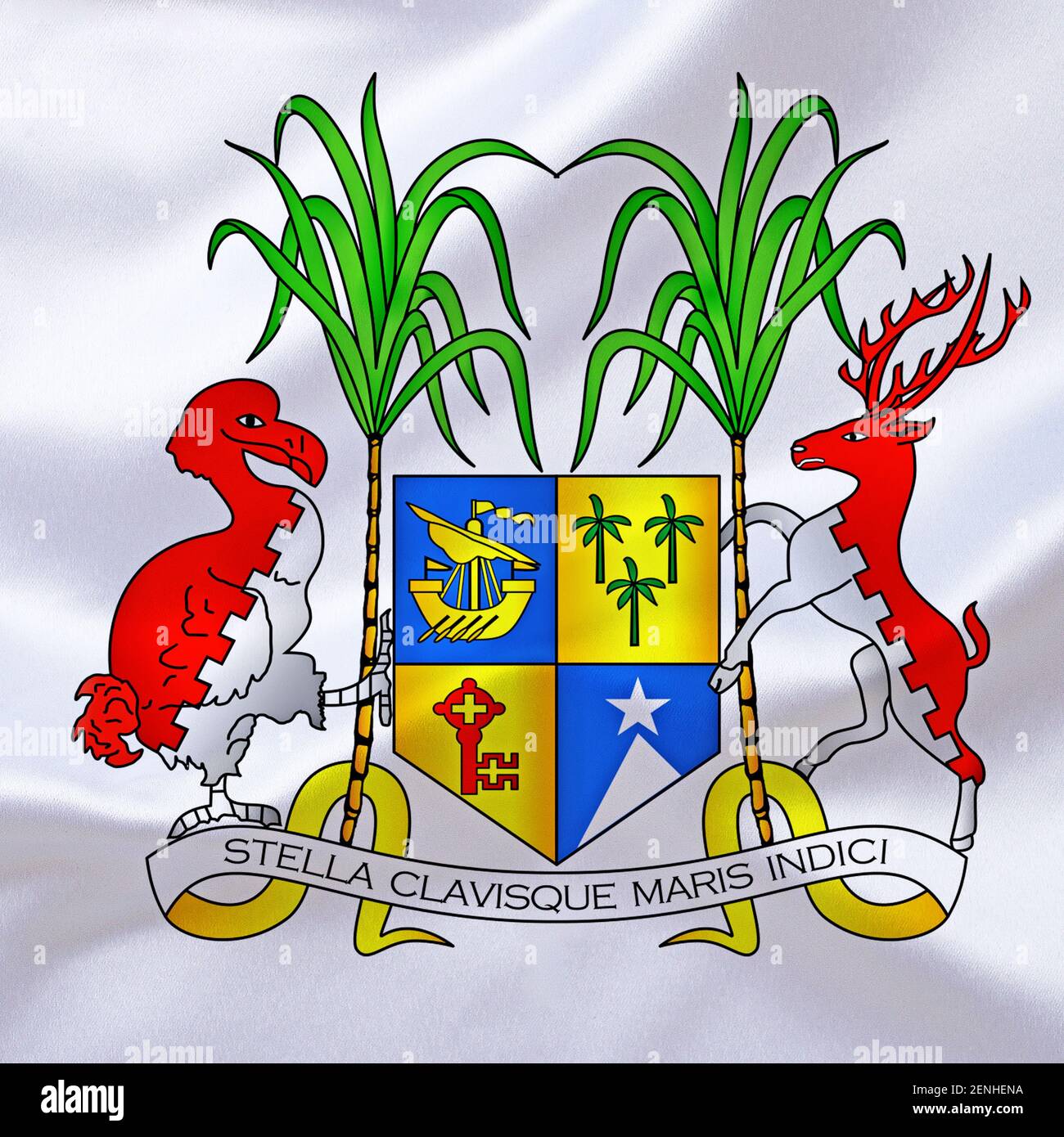 Afrikanische Union, Afrika, Das Wappen von Mauritius, Insel in ...