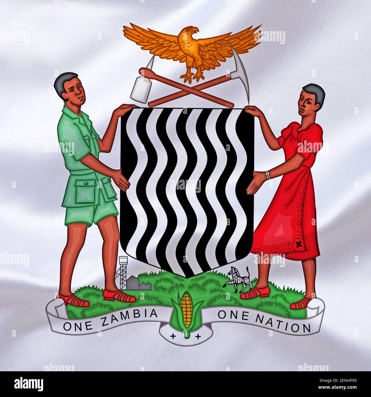 Afrikanische Union, Afrika, Das Wappen von Sambia, Land in Ostafrika ...