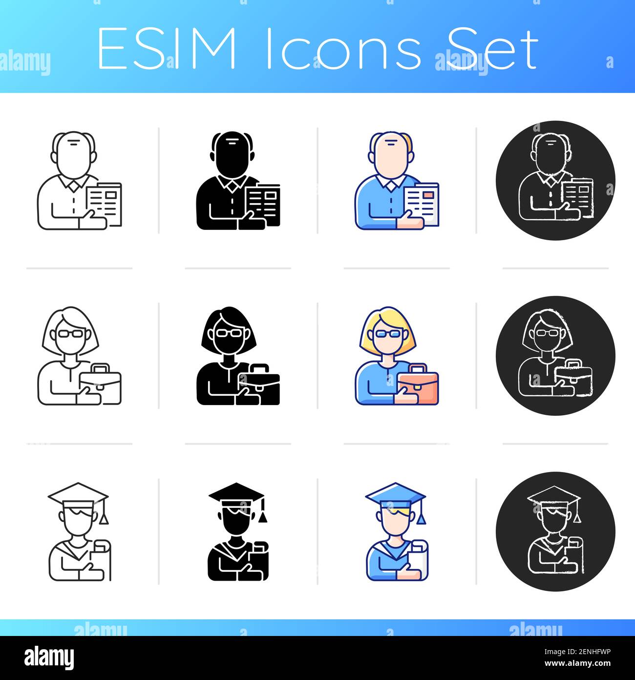 Age and gender differences icons set Stock Vector Image & Art - Alamy