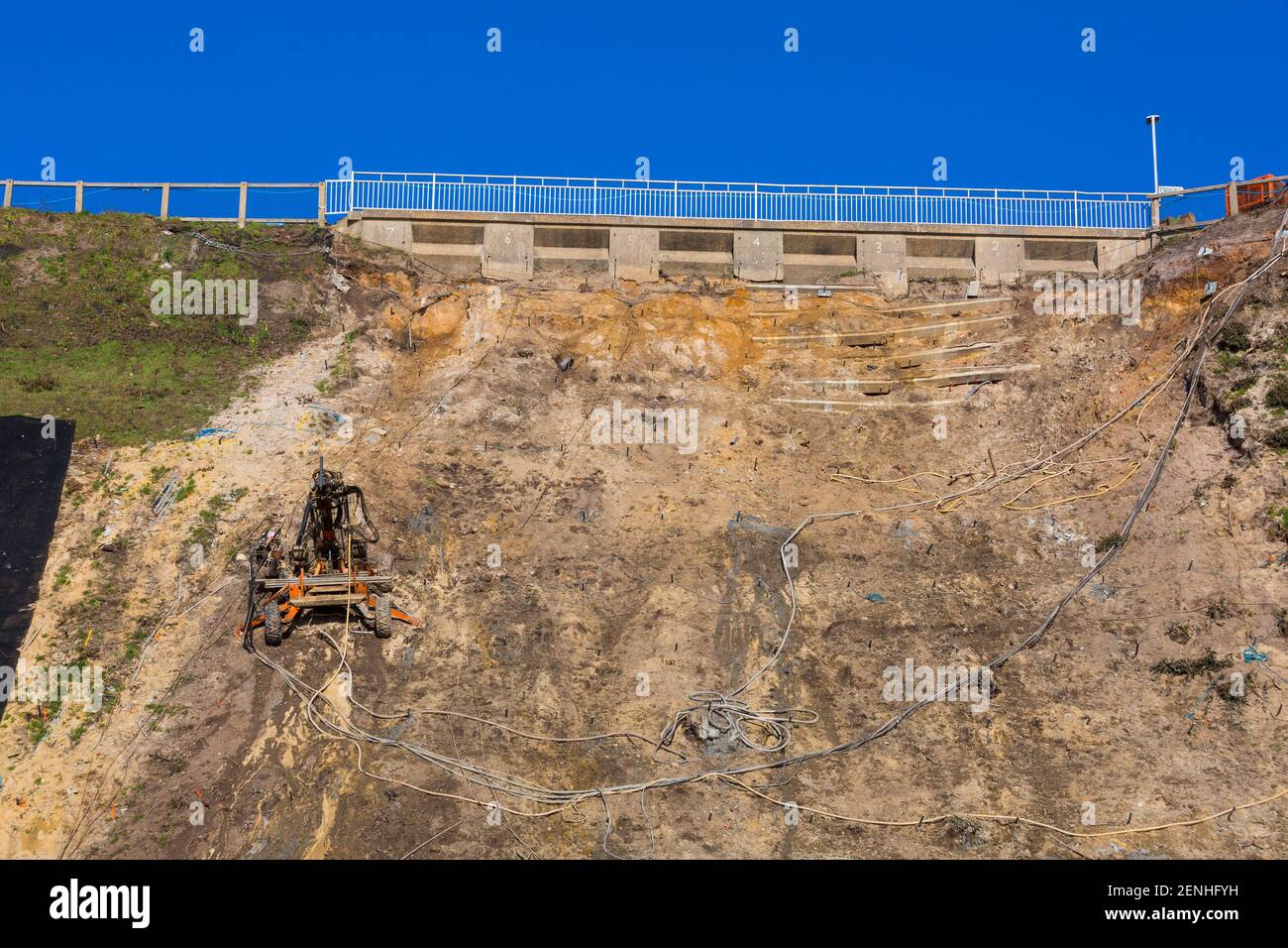 Cliff stabilisation work being undertaken at Canford Cliffs, Poole ...