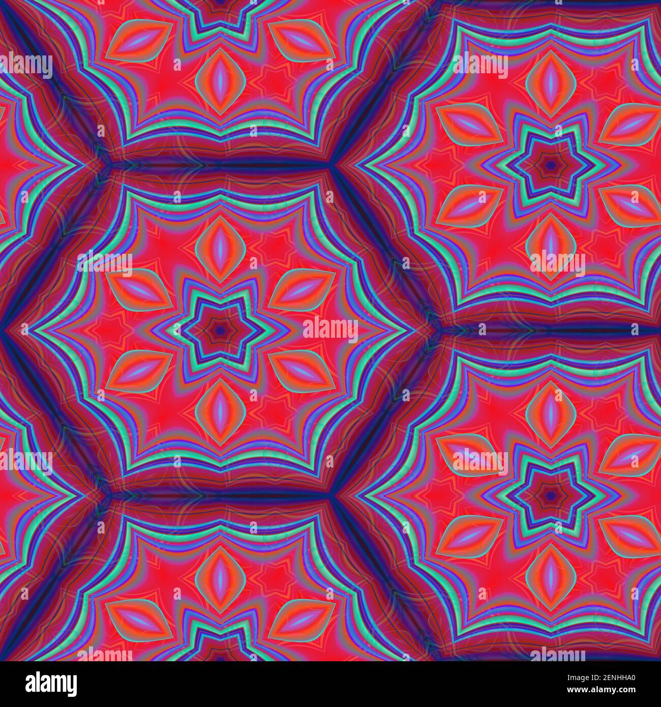 Computer generated seamless color fractal pattern background tile for ...