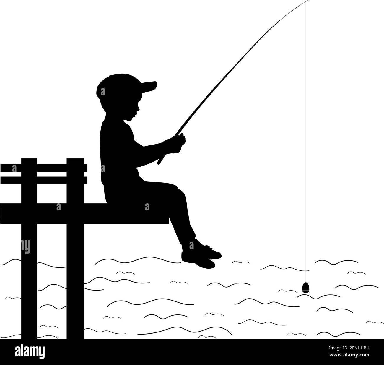 Small pond pier Stock Vector Images - Alamy