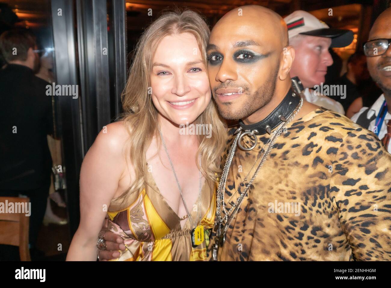 Kym Jackson and Aaron Paul attend the After Party for the NY Premiere of Wish Man at The Roof at ...