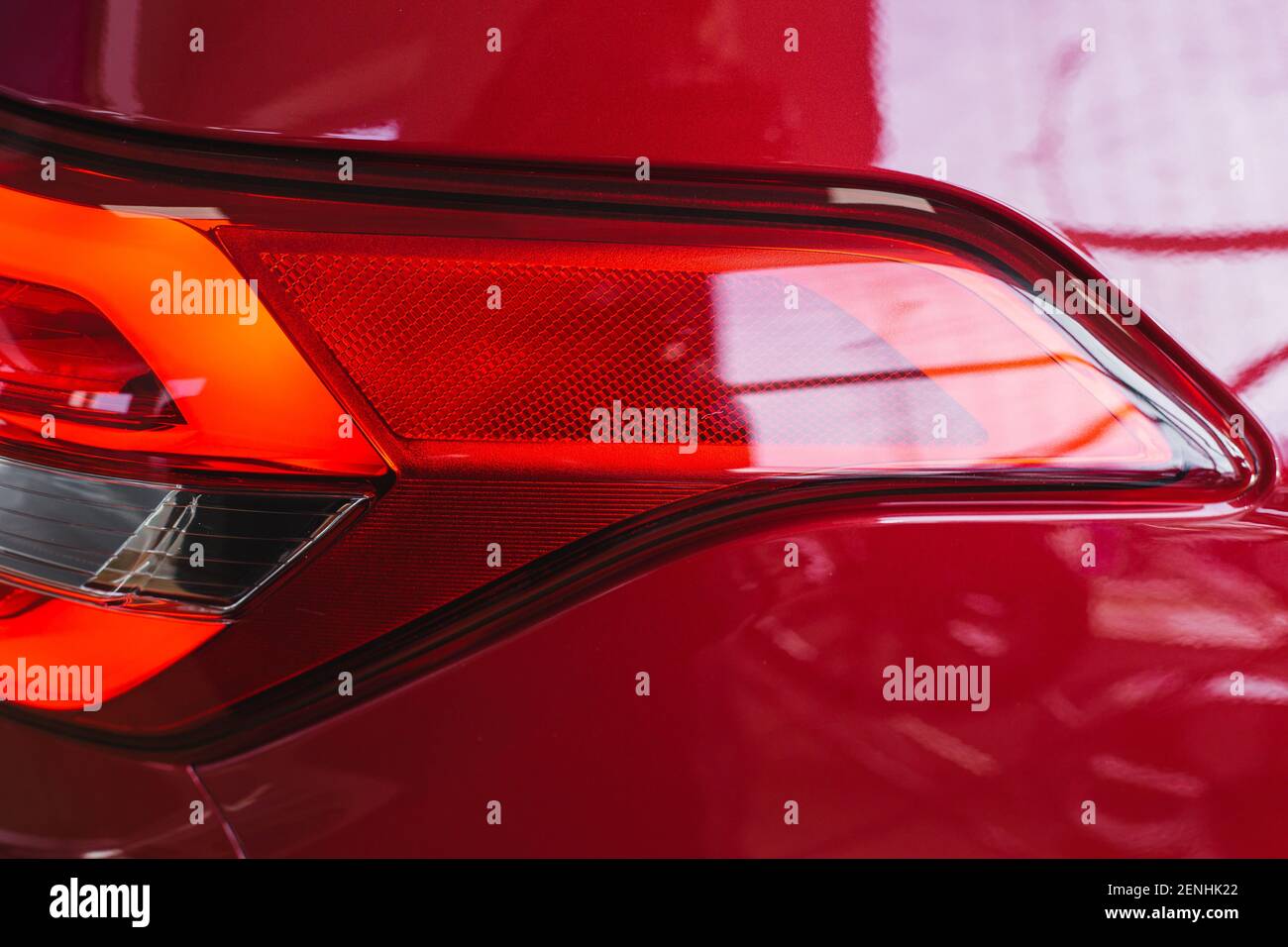 red car headlight close up, beautiful car design Stock Photo - Alamy