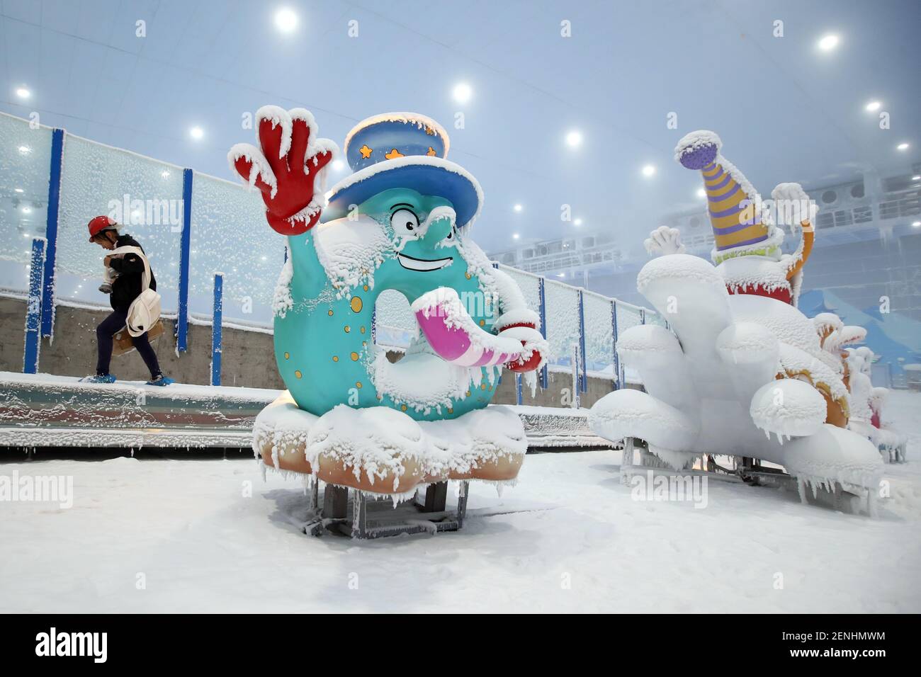 The Ski World, the biggest indoor ski park in south west China that accounts for about 30 ...