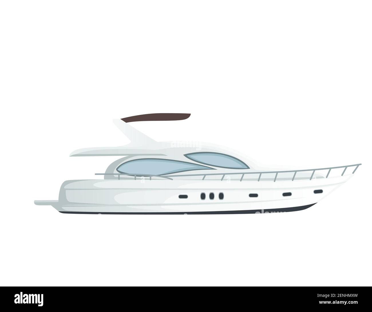 Modern motor yacht boat vector illustration on white background Stock ...