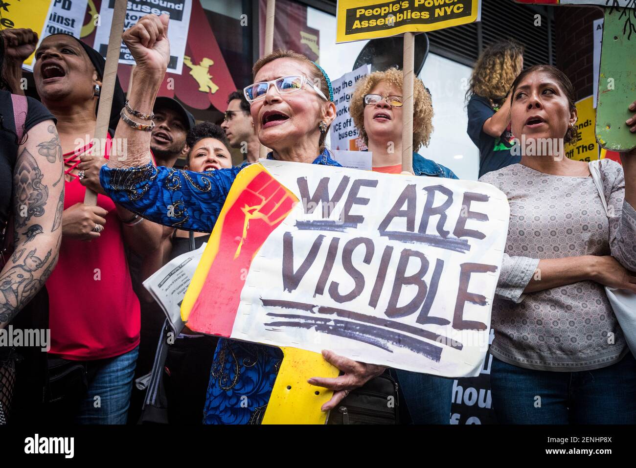 Immigration rights activists and organization protested outside the ...