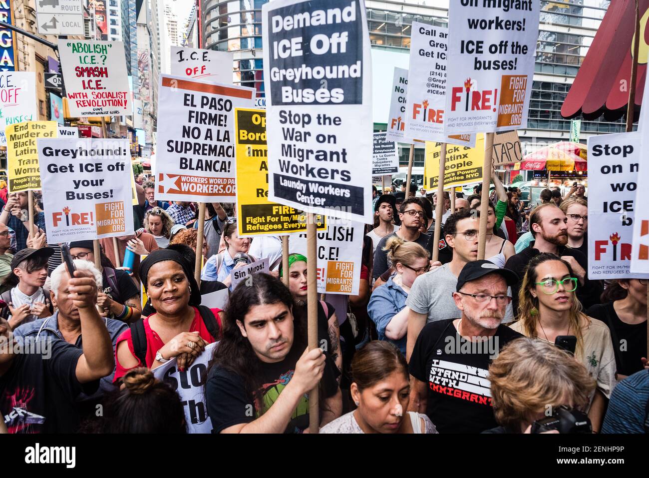 Immigration rights activists and organization protested outside the ...