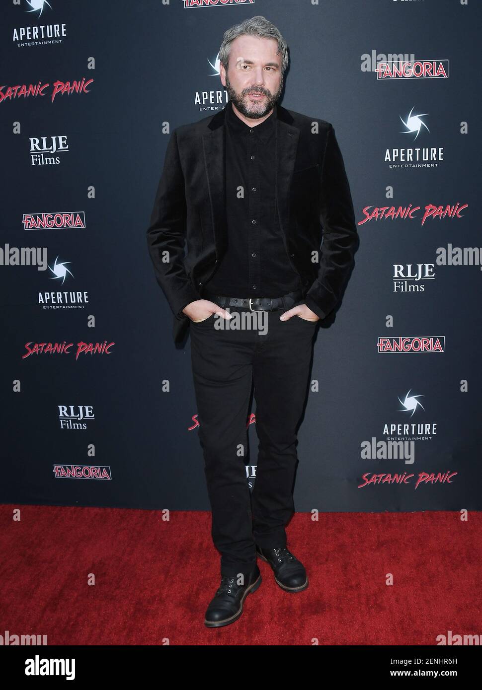 AJ Bowen arrives at the SATANIC PANIC Los Angeles Premiere held at the ...