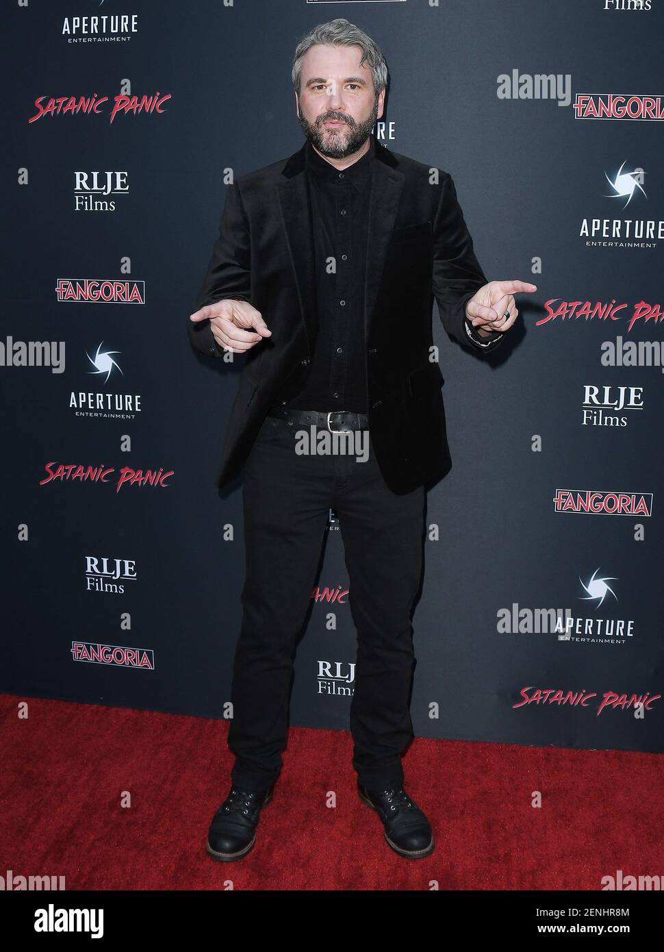 AJ Bowen arrives at the SATANIC PANIC Los Angeles Premiere held at the ...