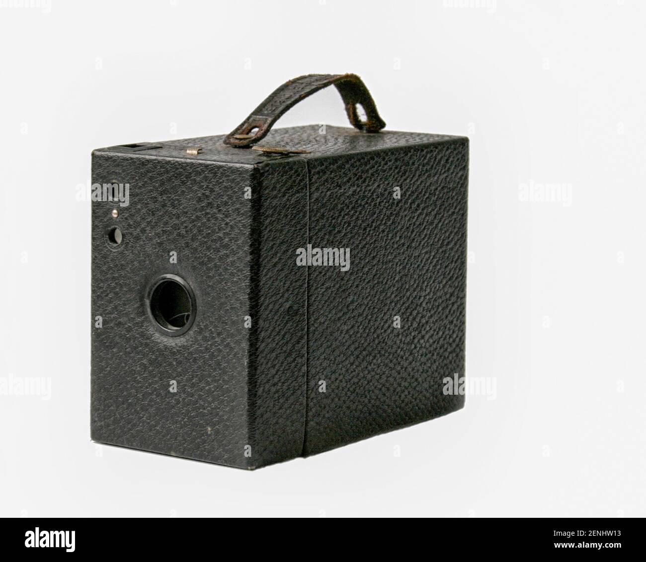 old leather camerabox from the 1920's isolated Stock Photo - Alamy