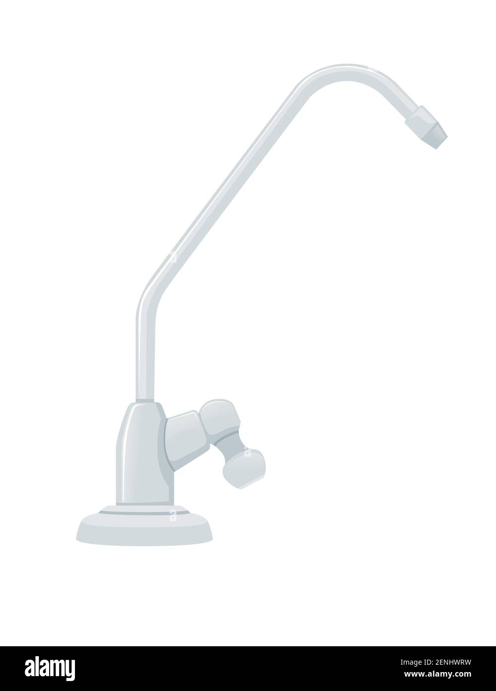 Stainless steel tap silver colored vector illustration on white ...