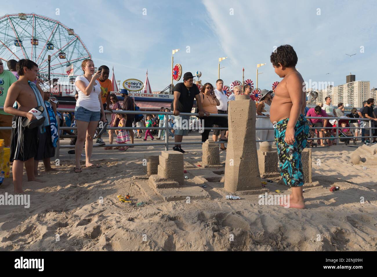 World Trade Center One Sandcastle at A Sandcastle Competion on Coney ...