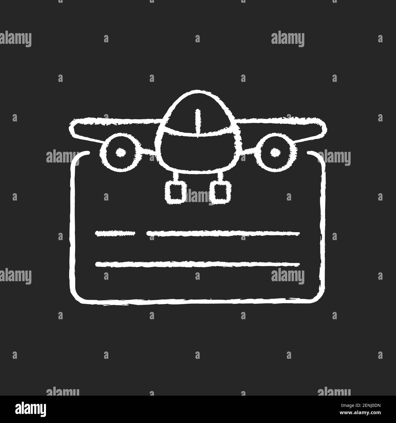 Pilot license chalk white icon on black background Stock Vector Image ...