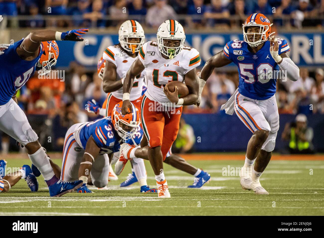 August 24, 2019 - Orlando, FL, U.S: Miami Hurricanes running back ...