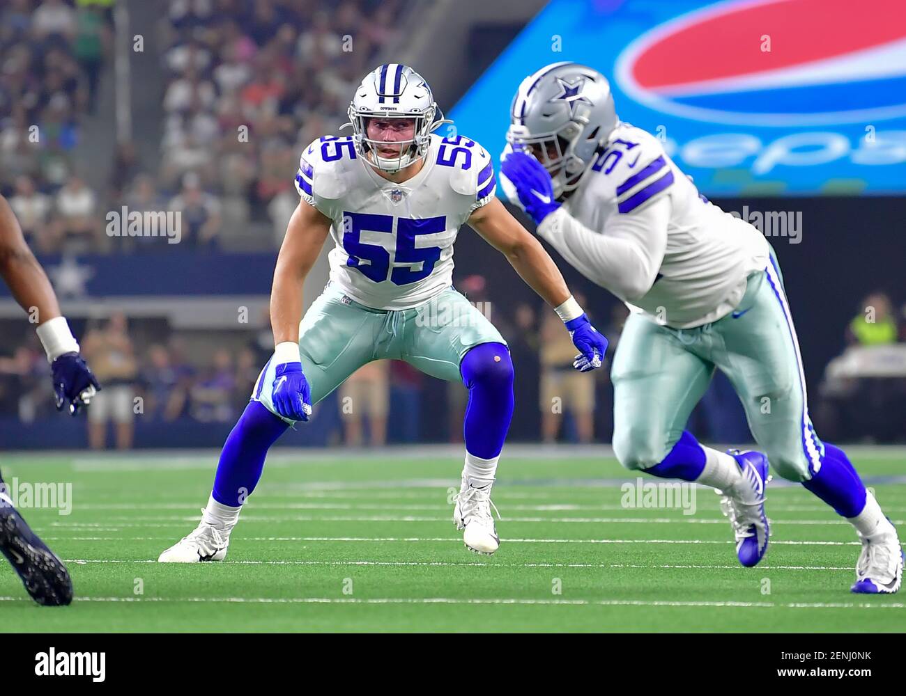 August 24th, 2019:.Dallas Cowboys linebacker Leighton Vander Esch (55 ...