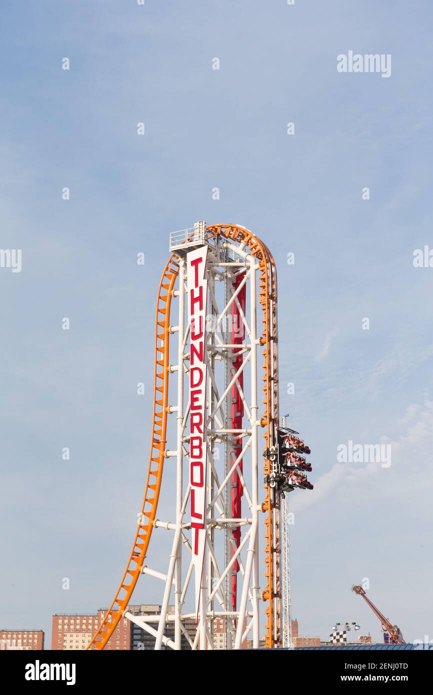 Thunderbolt roller coaster in Coney Island Stock Photo - Alamy
