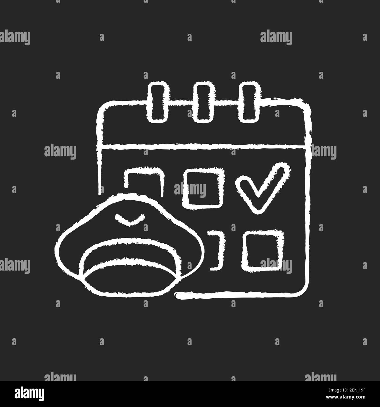Crew scheduling chalk white icon on black background Stock Vector Image ...