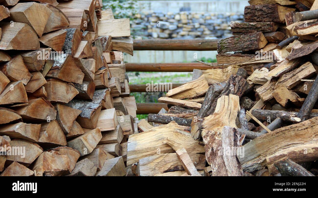 Drying Firewood Stacking Method Stock Photo - Alamy