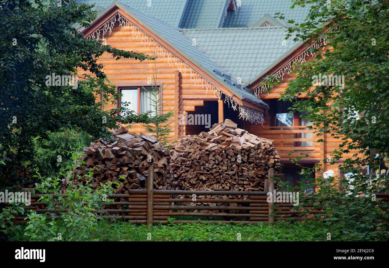 Stacking logs for drying hi-res stock photography and images - Alamy