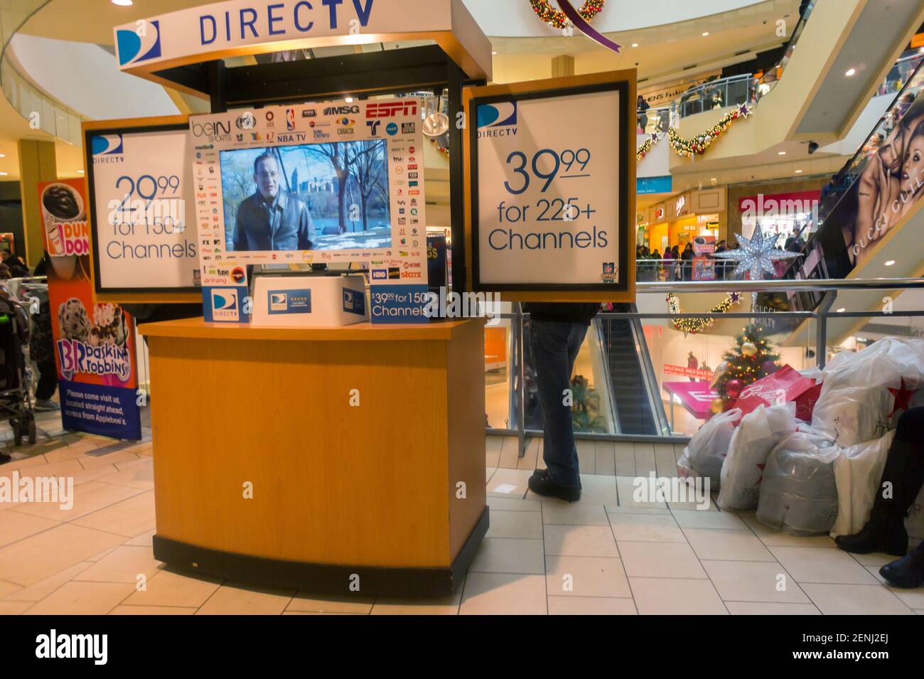 A DirecTV kiosk in the Queens Center mall in the borough of Queens in ...