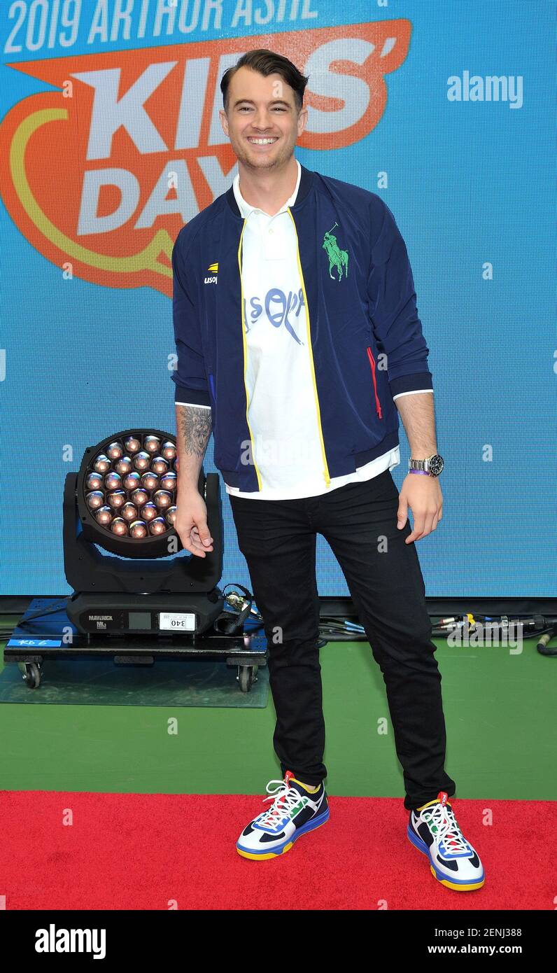 Morgan Tompkins participates in Arthur Ashe Kids Day at the US Open at ...