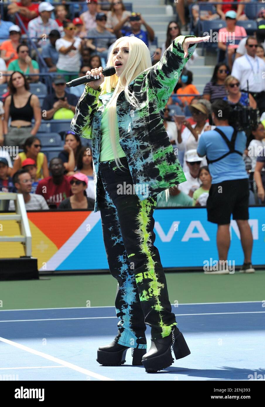 Ava Max performs at the Arthur Ashe Kids Day at the US Open at the ...
