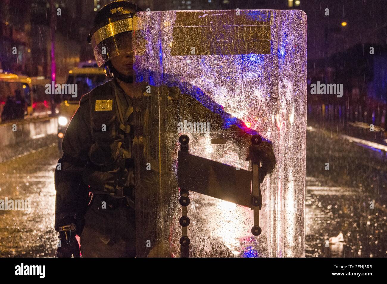 Hong Kong - August 25 2019 : Hong Kong riot police deployed at the pro ...