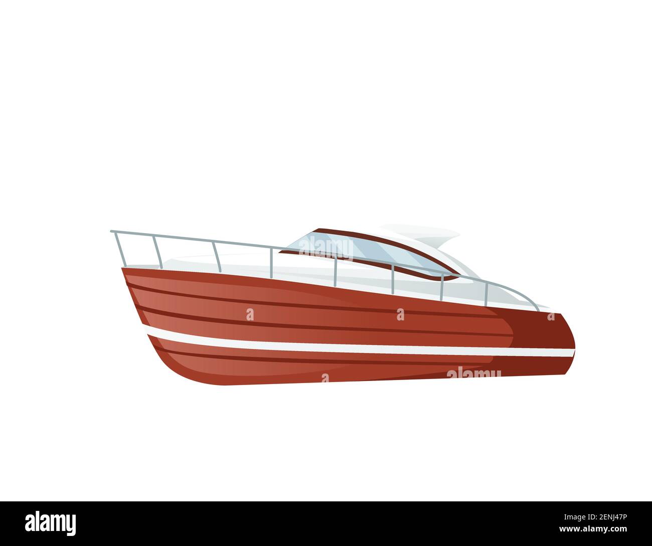 Set of modern motor yacht boat with sails and motors flat vector ...