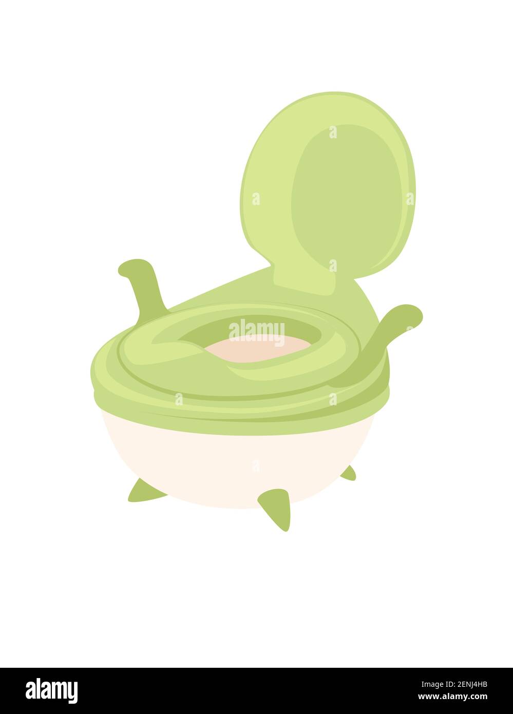 Green plastic potty for children flat vector illustration isolated on ...
