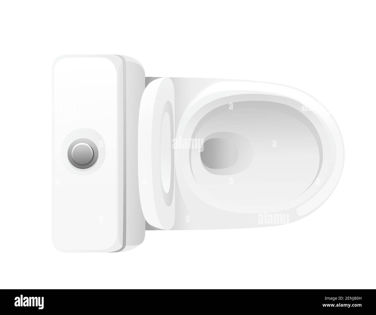 White ceramic toilet bowl top view realistic vector illustration Stock ...