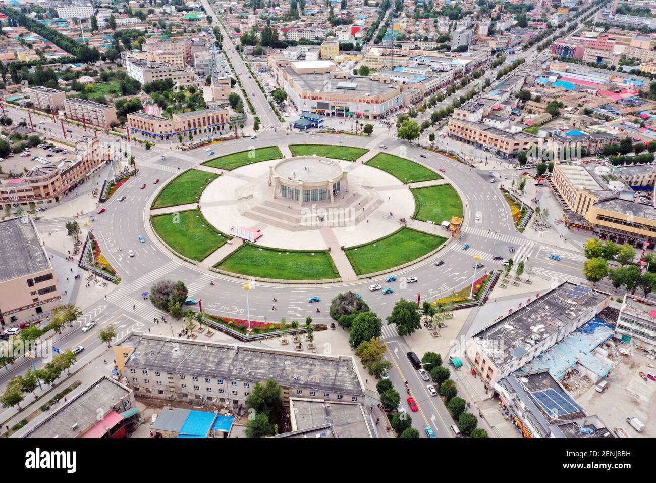A cityscape of Tekes County, also known as the Bagua City or the Eight ...