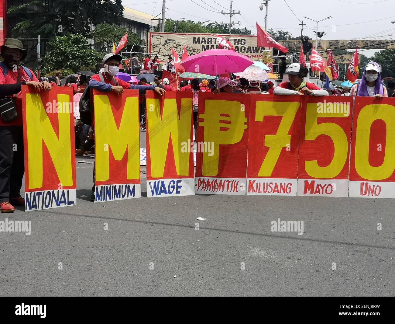Different militant and labor groups rallied on the streets of Manila ...