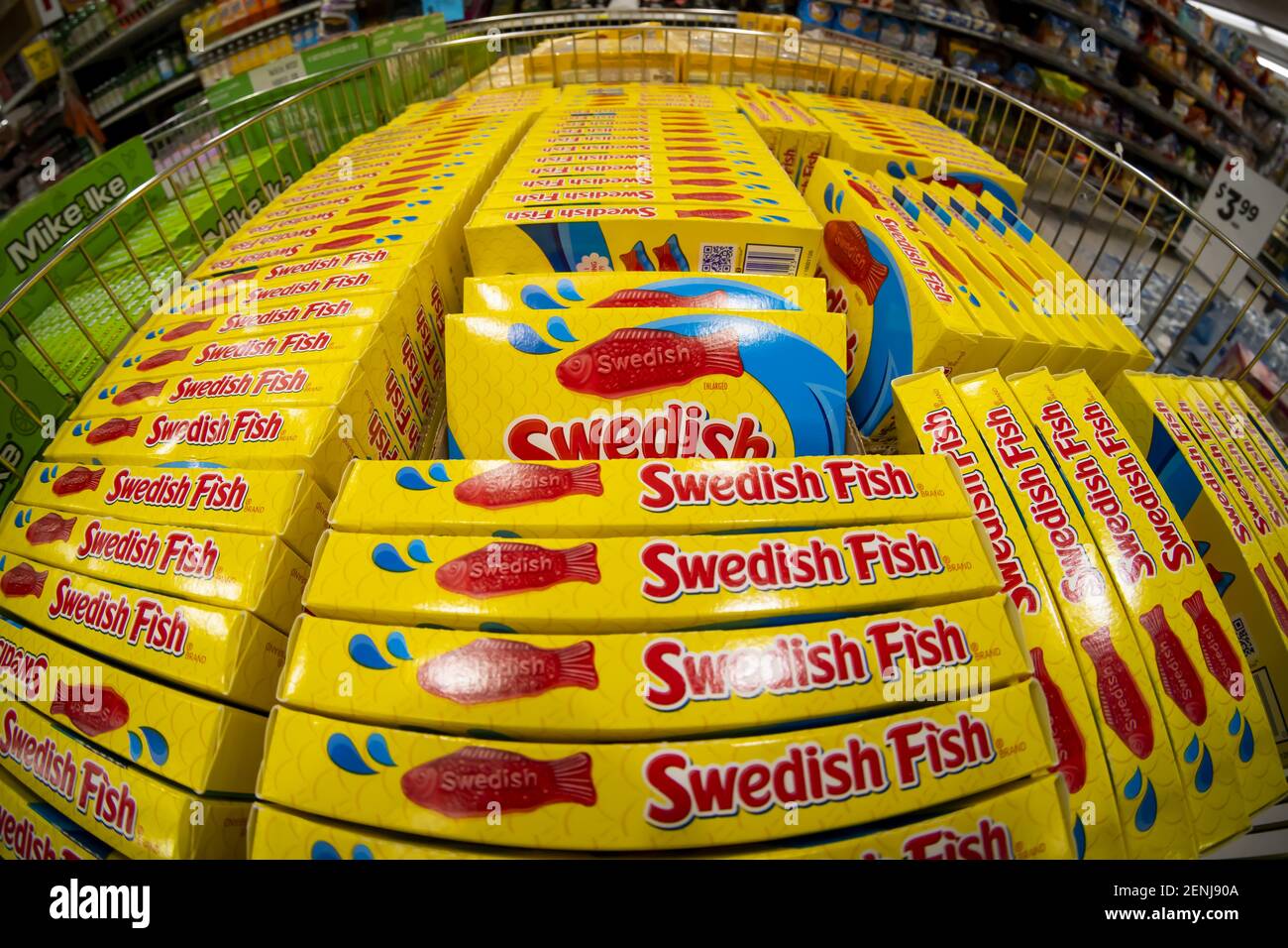 Boxes of Swedish Fish candy in a store in New York on Saturday, August ...