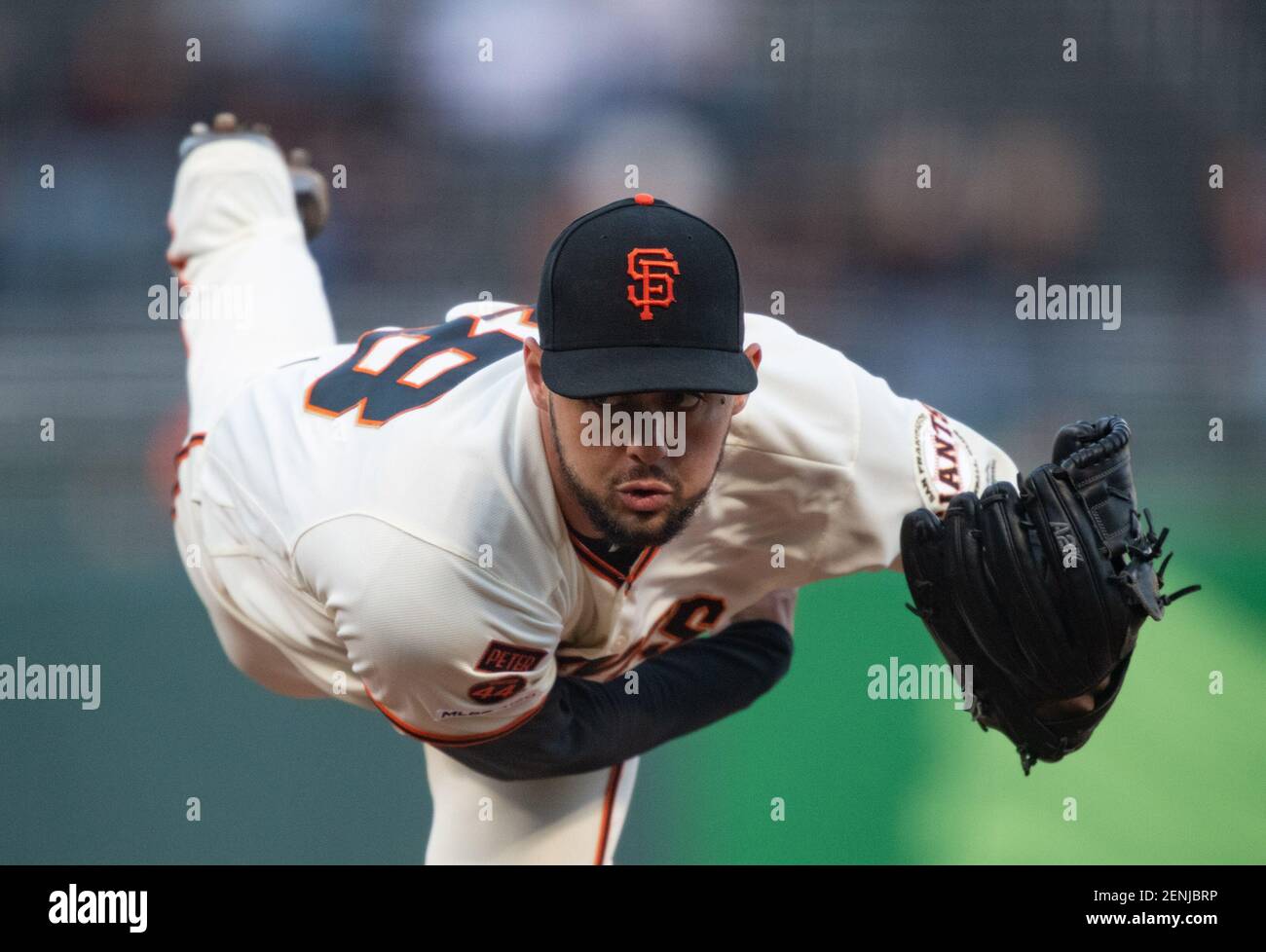 August 26, 2019: San Francisco Giants starting pitcher Tyler Beede (38 ...