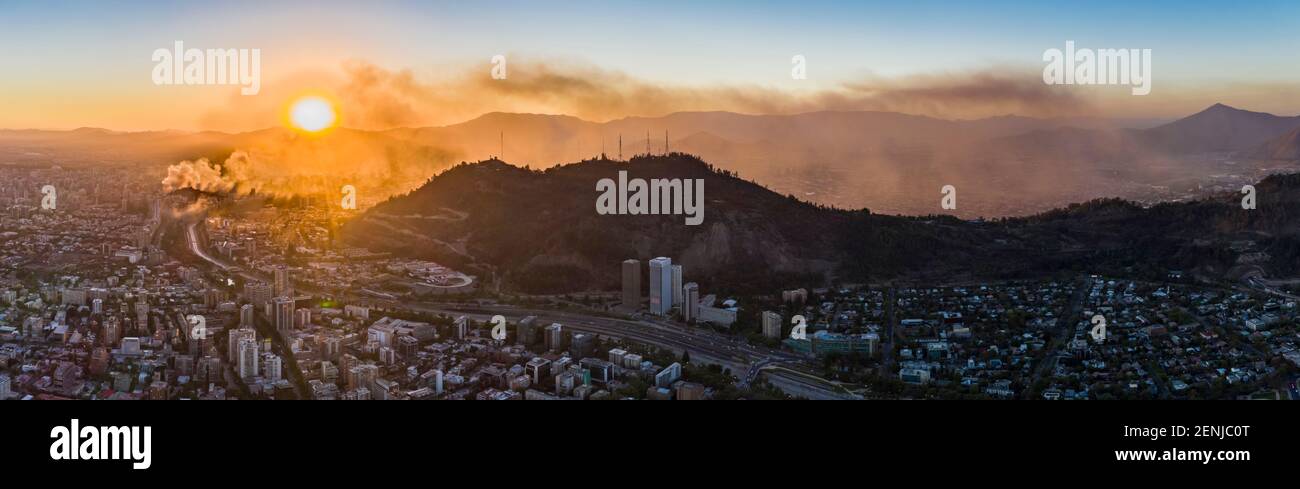 Santiago de Chile city, located in the middle of the central Andes it ...