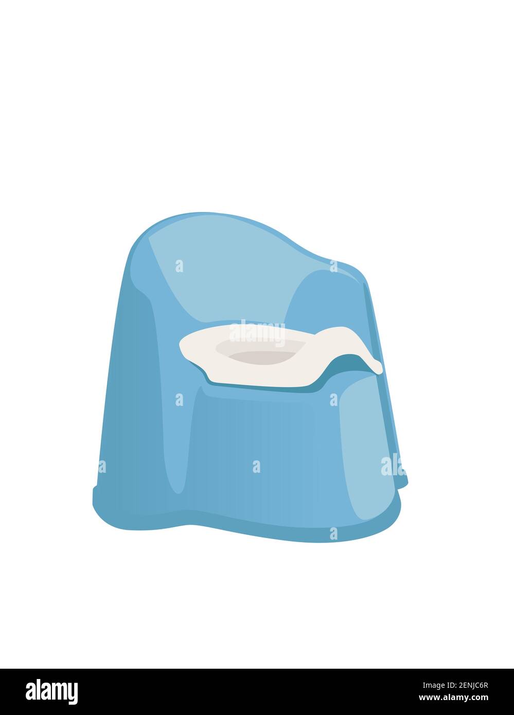 Blue plastic potty for children flat vector illustration isolated on ...