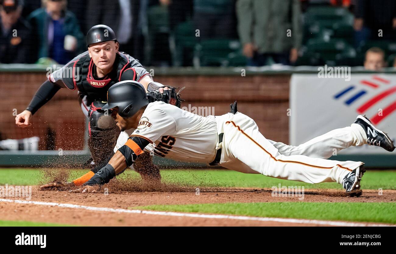 August 26, 2019: Arizona Diamondbacks catcher Carson Kelly (18) puts ...