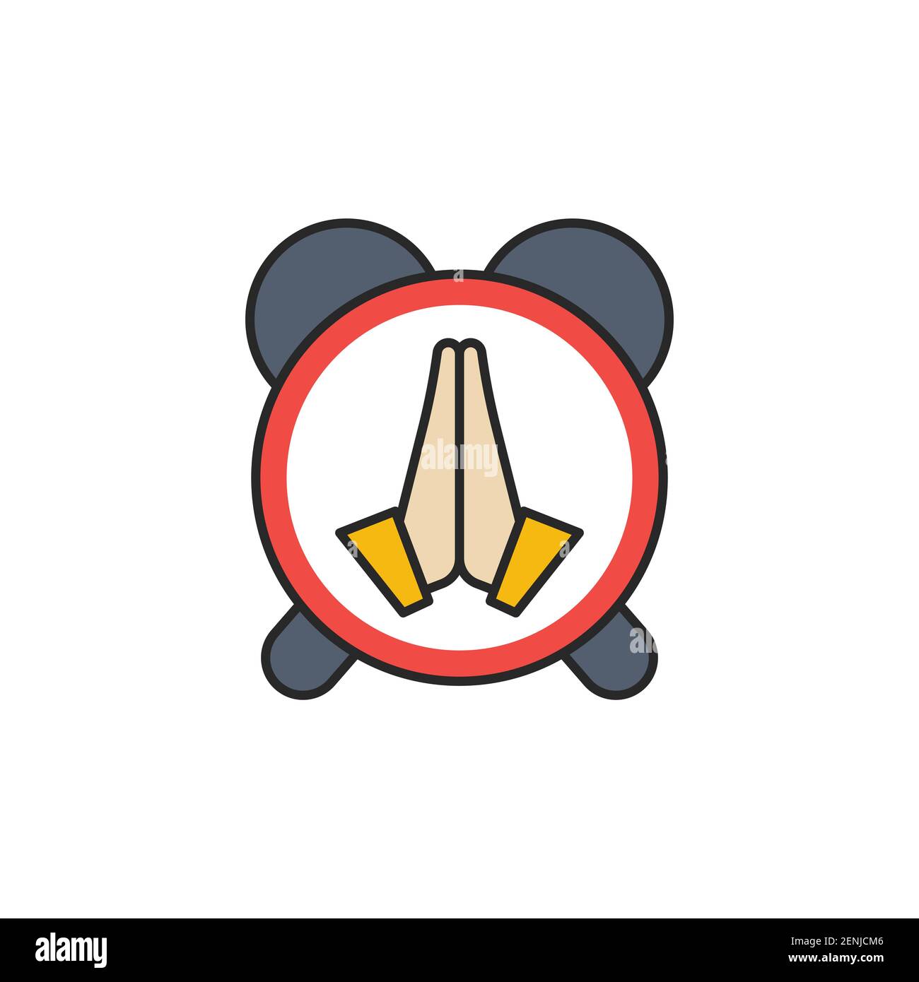 Praying time icon, color, line, outline vector sign, linear style ...