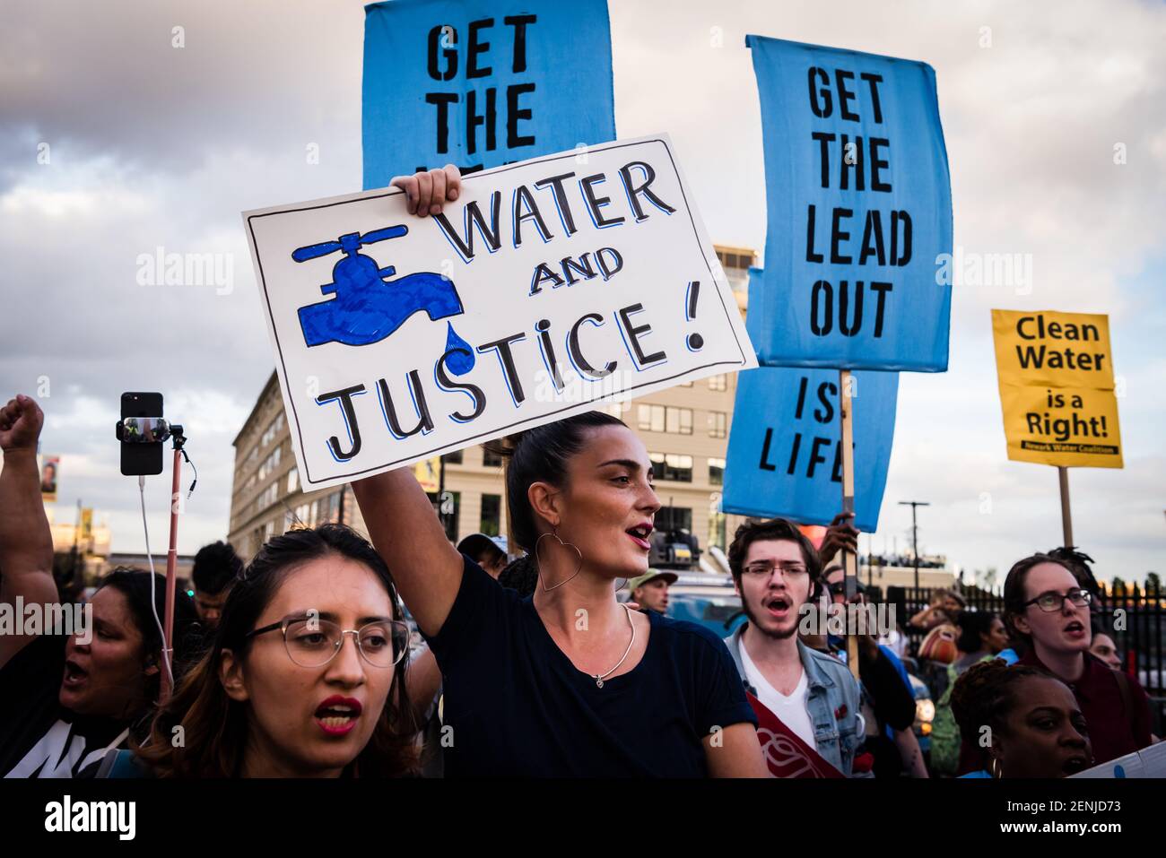Clean water activists gathered outside the Prudential Center on Monday ...