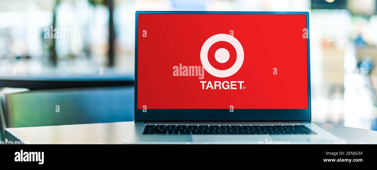 POZNAN, POL - JAN 6, 2021: Laptop computer displaying logo of Target ...
