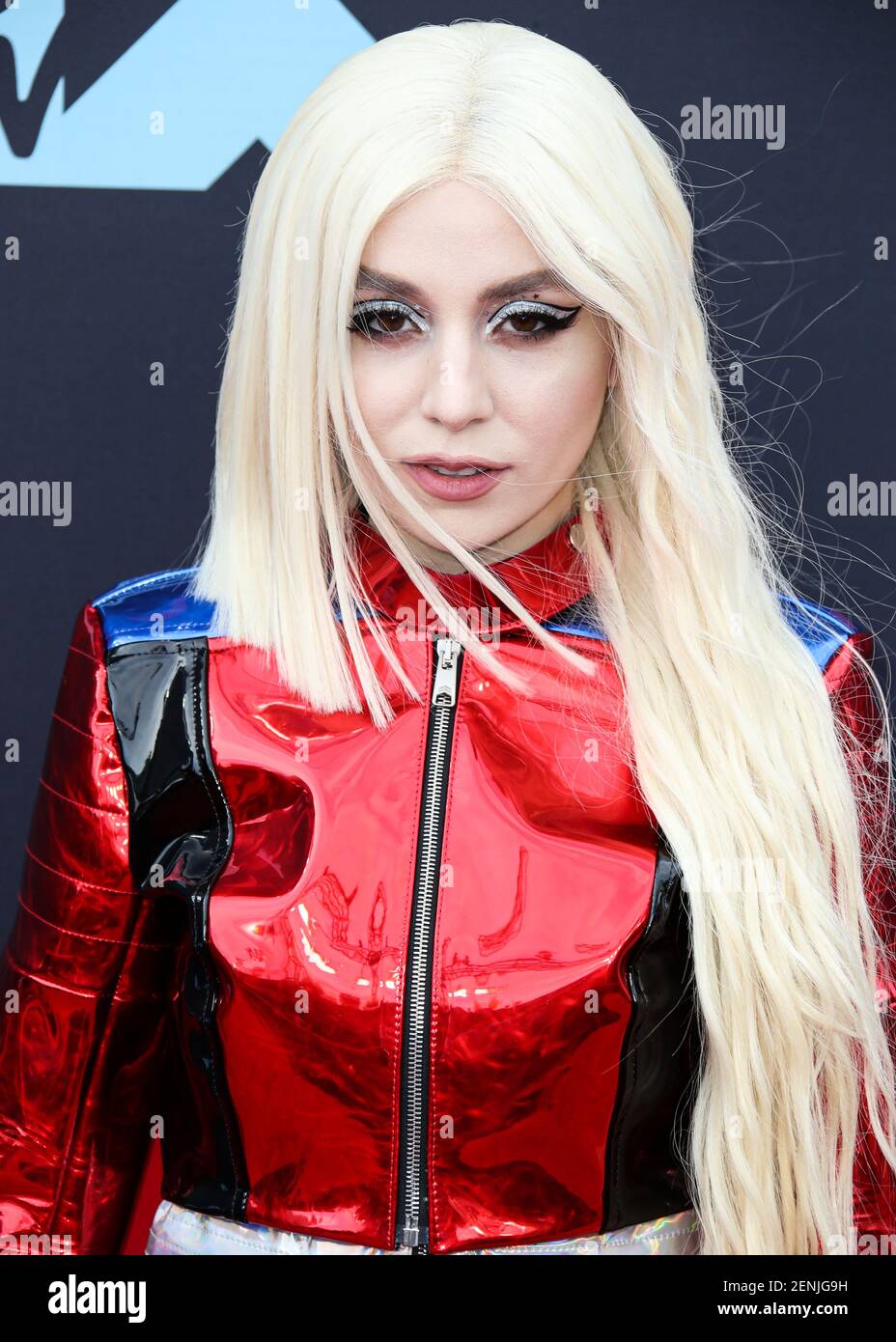 NEWARK, NEW JERSEY, USA - AUGUST 26 Singer Ava Max wearing a Kaimin ...