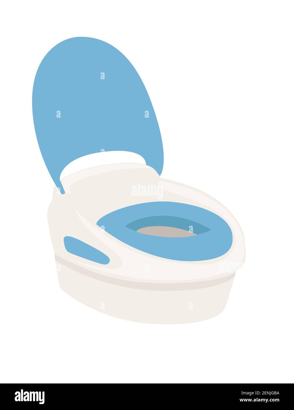 Blue plastic potty for children flat vector illustration isolated on ...