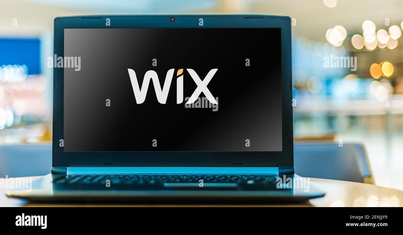 POZNAN, POL - JAN 6, 2021: Laptop computer displaying logo of Wix, an ...