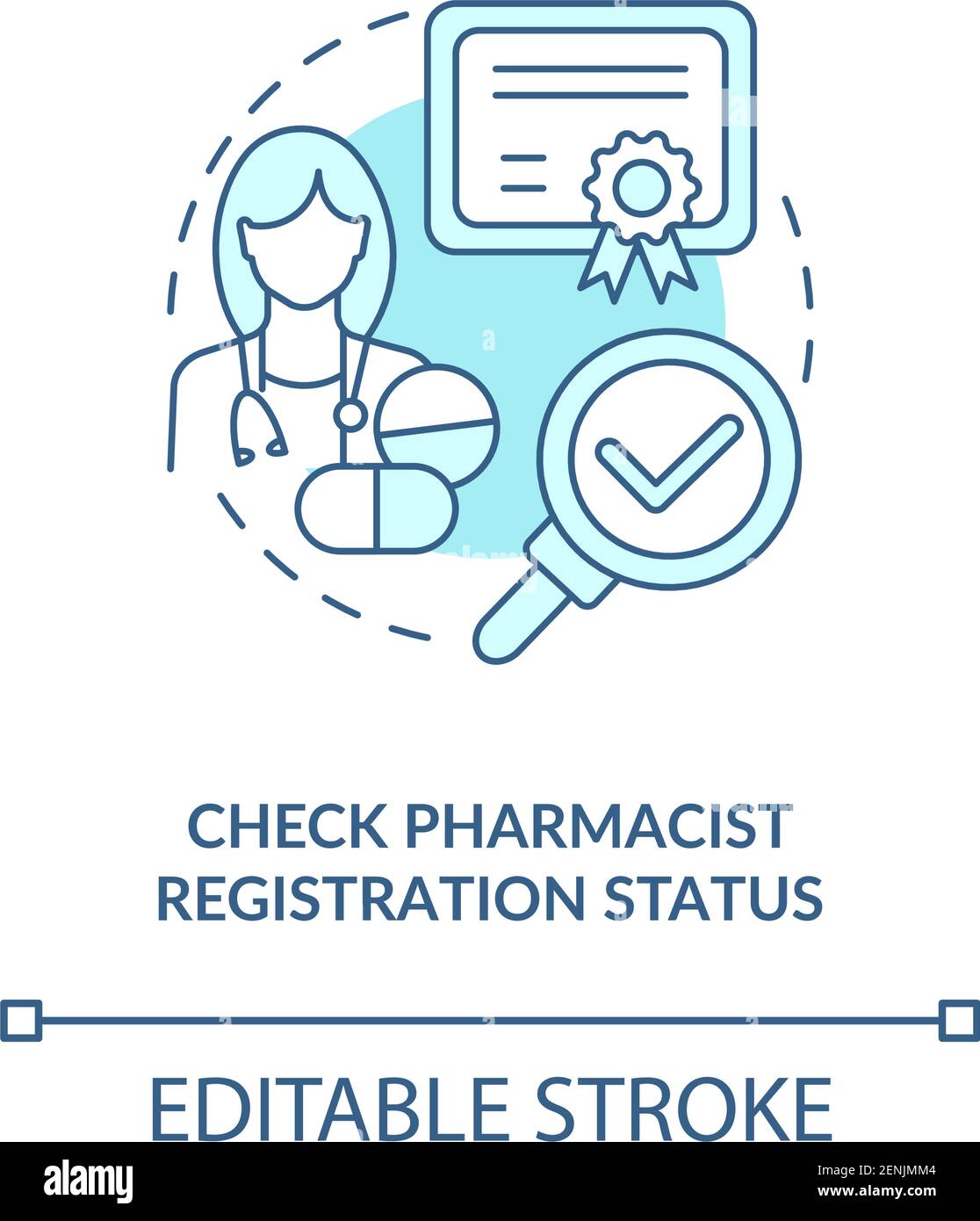Check pharmacist registration status concept icon Stock Vector Image ...