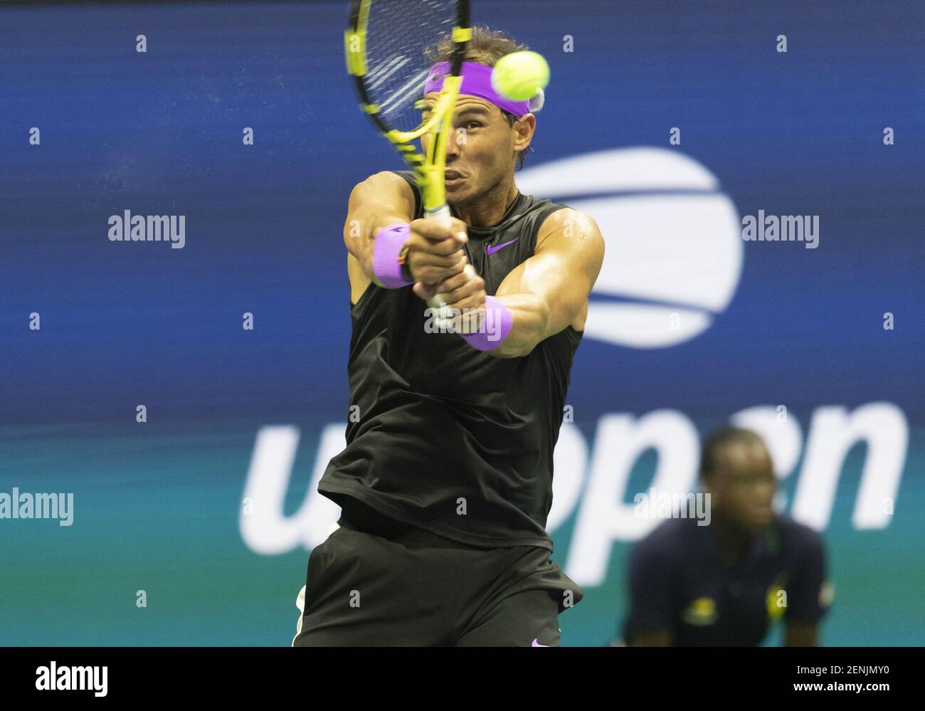 Rafael Nadal (Spain) in action during round 1 of US Open Tennis ...