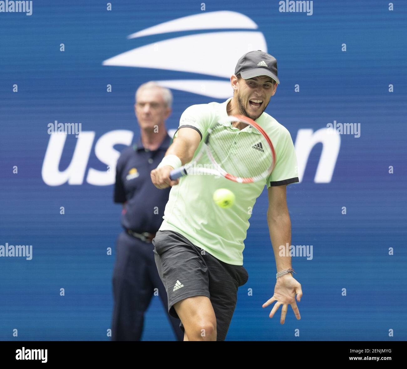 Dominic Thiem (austria) in action during round 1 of US Open Tennis ...