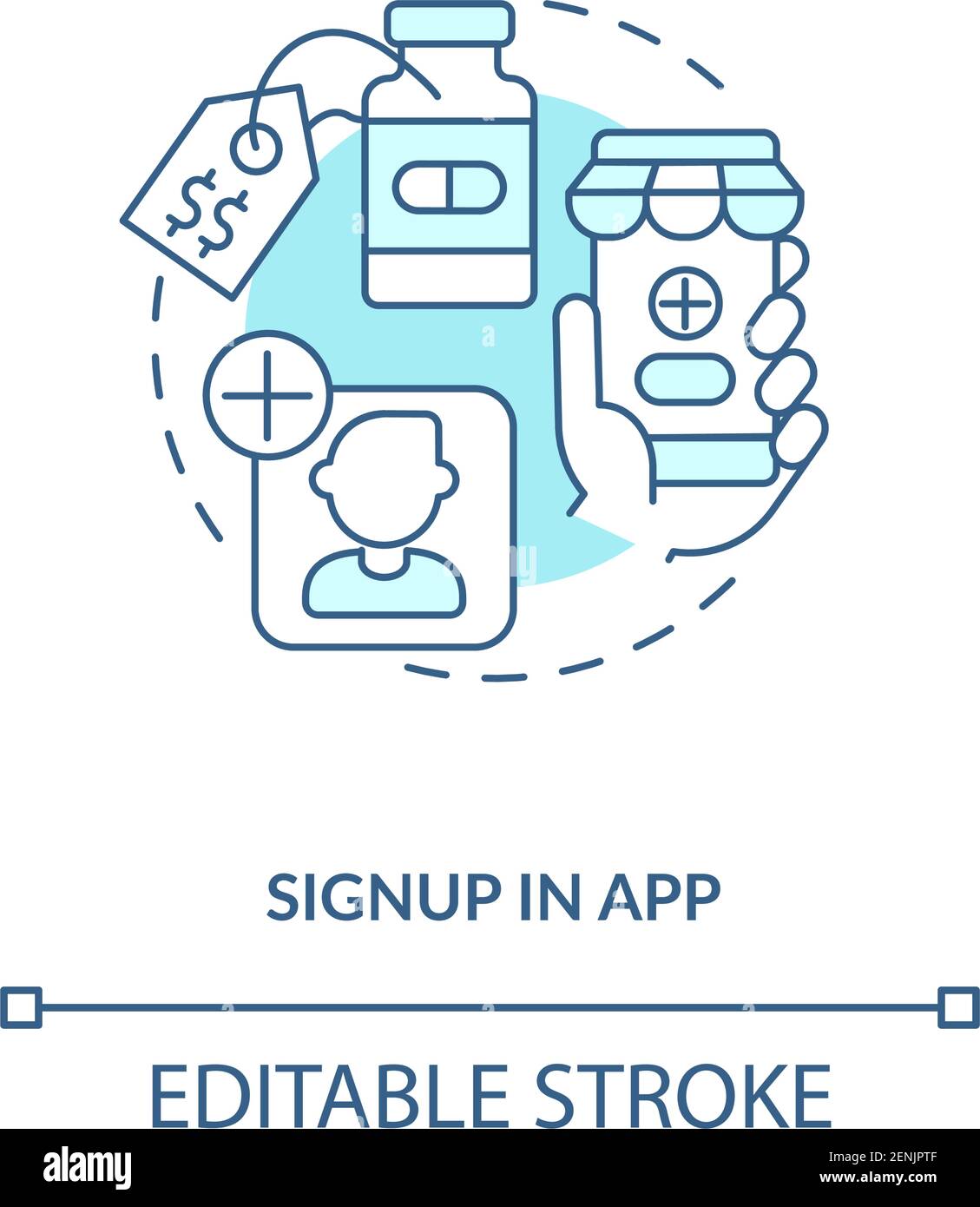 Signup in app concept icon Stock Vector Image & Art - Alamy